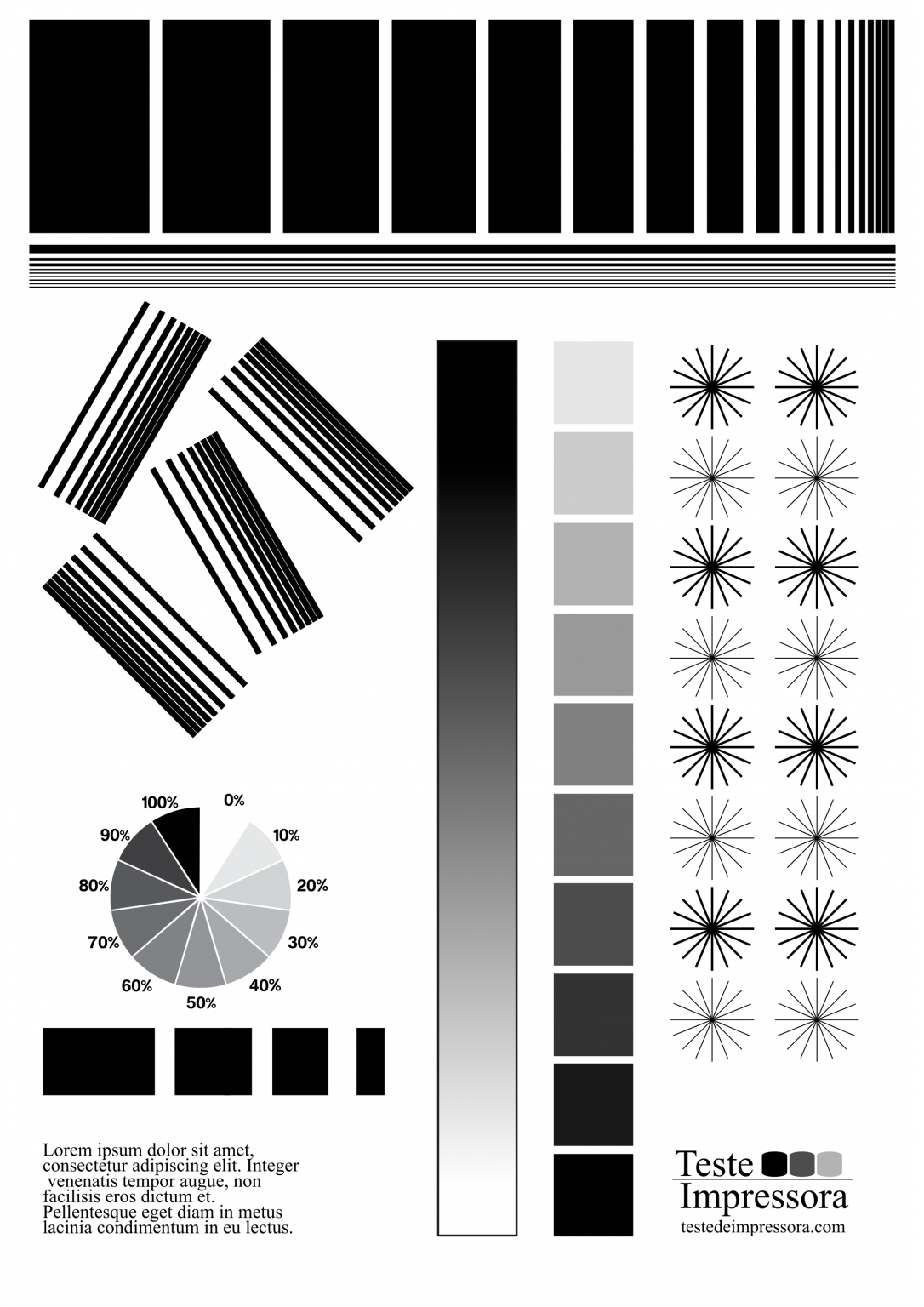 Teste de Impressão Preto e Branco PB #1 | Teste de Impressora