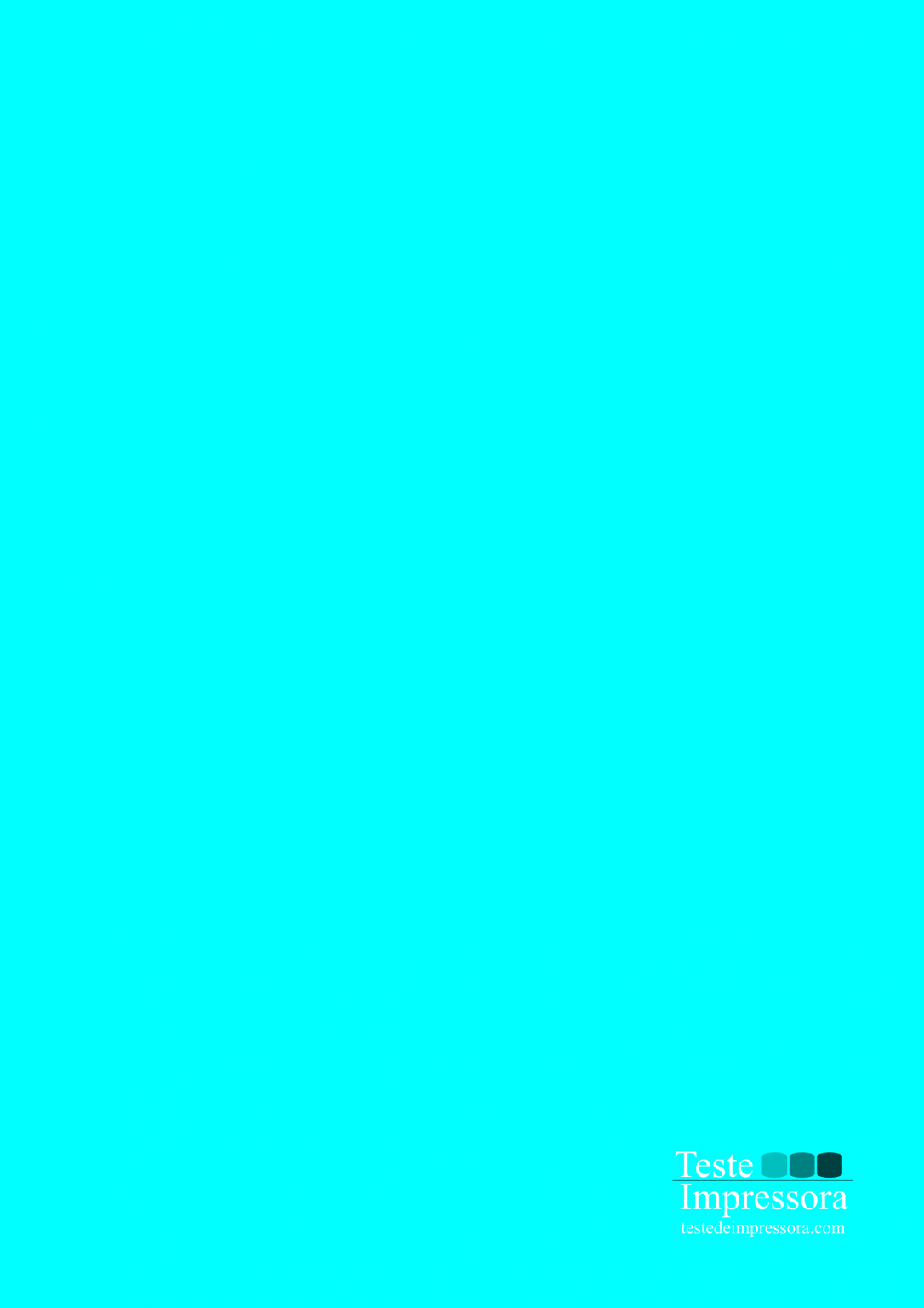 Teste de Impressão Cyan 100% – Página Ciano Cheia | Teste de Impressora